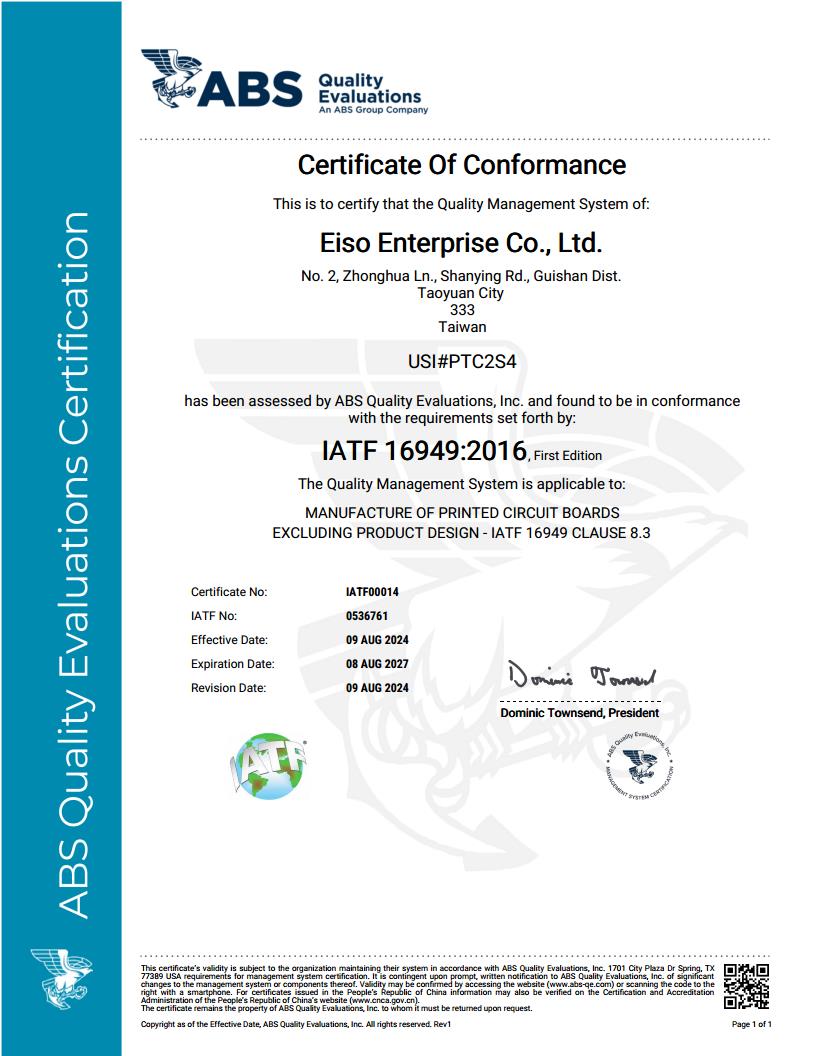 各項專利或證書 – EISO Enterprise Co., Ltd
